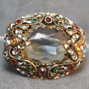 West Germany | Jewelry | Vintage West Germany Brooch Givre Glass Enamel ...